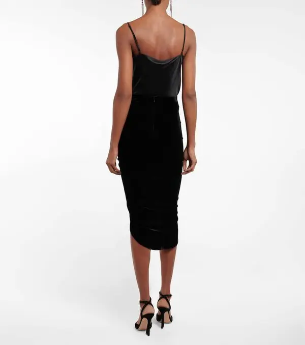Veronica Beard Ari Embellished Velvet Midi Skirt