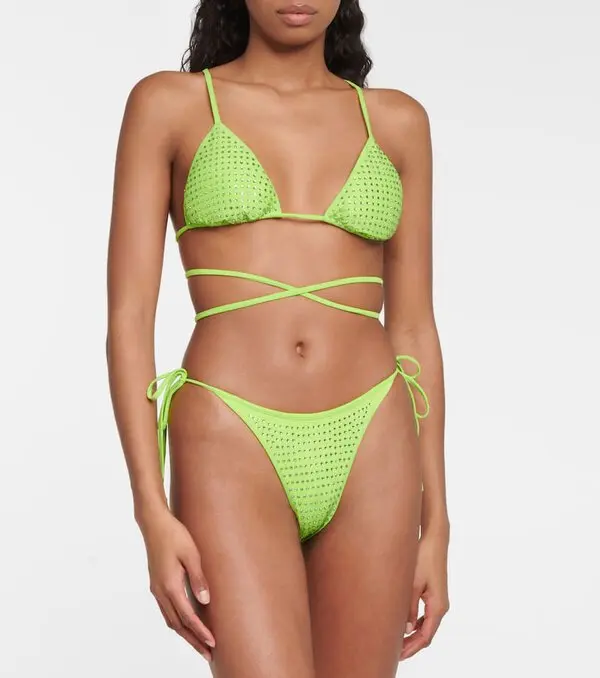 SELF-PORTRAIT Embellished Bikini Top