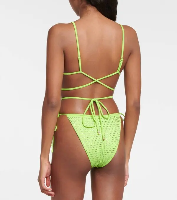 SELF-PORTRAIT Embellished Bikini Top