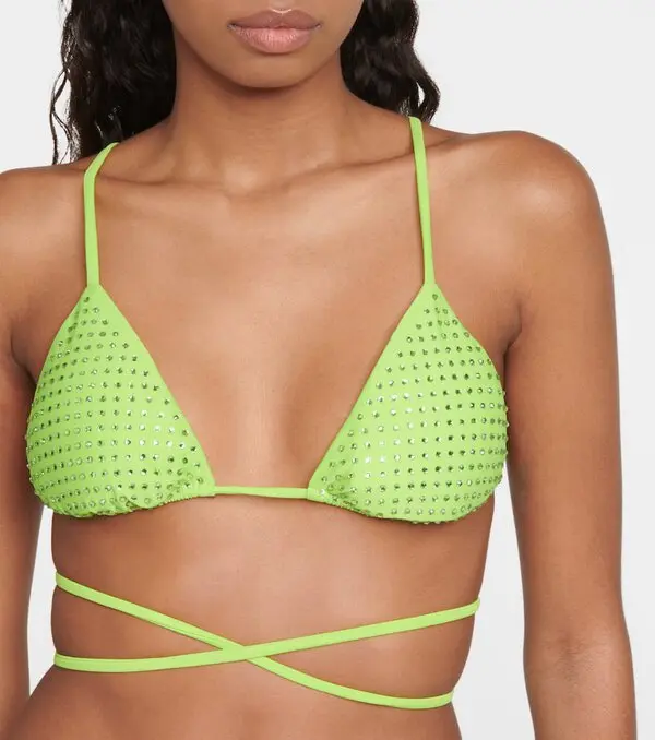 SELF-PORTRAIT Embellished Bikini Top