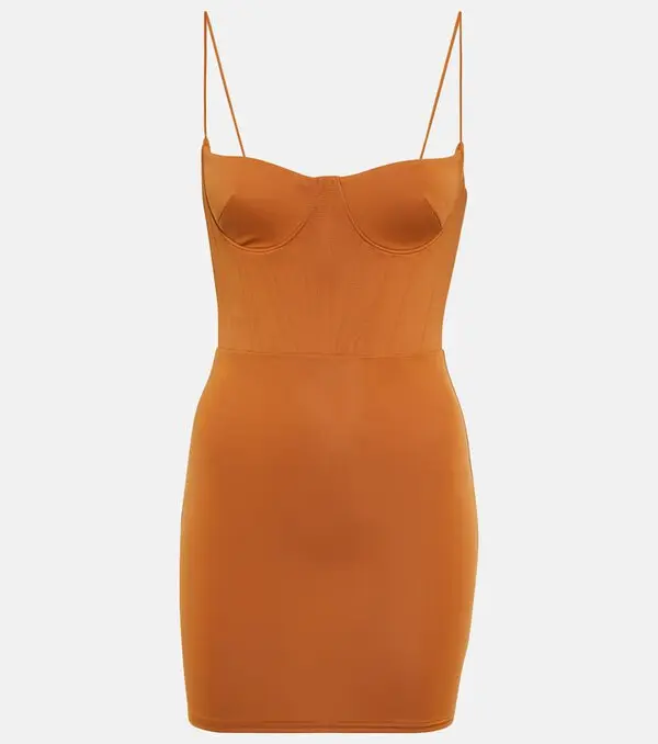 Alex Perry Deacon Corset Minidress - Brown