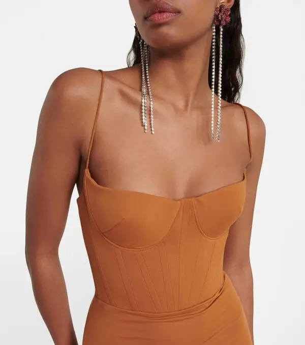 Alex Perry Deacon Corset Minidress - Brown