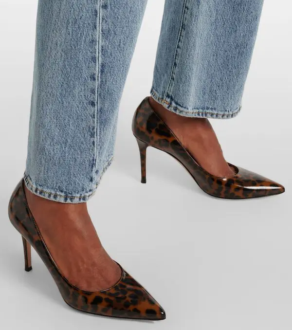 GIANVITO ROSSI 85 Leather Pumps - Black