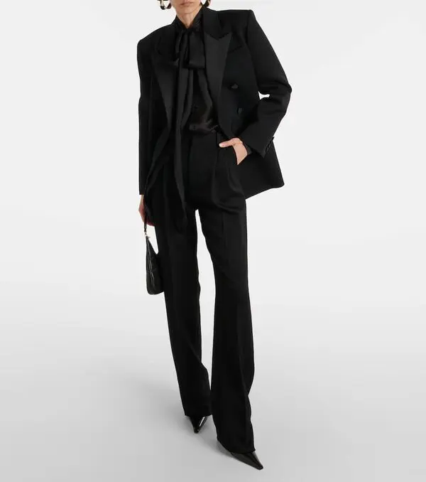 Saint Laurent Bow Detail Silk Blouse