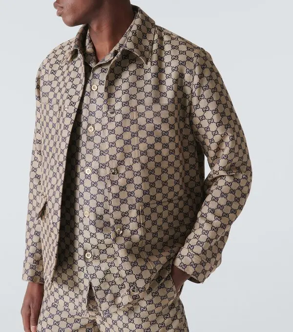 Gucci Gg Linen-blend Canvas Jacket