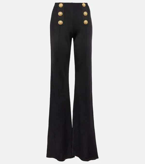 Balmain High-rise Flared Knit Pants