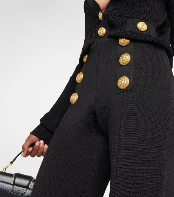 Balmain High-rise Flared Knit Pants