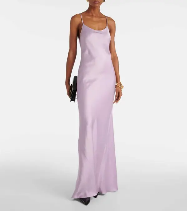 Victoria Beckham Satin Gown - Purple