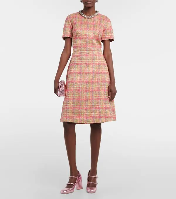 Carolina Herrera Checked Midi Dress