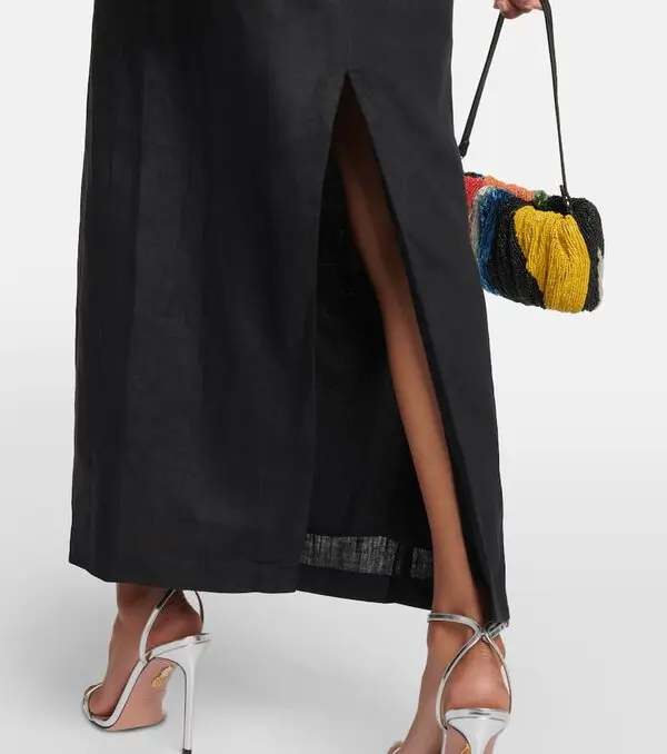 Staud Jada Embellished Linen Maxi Dress