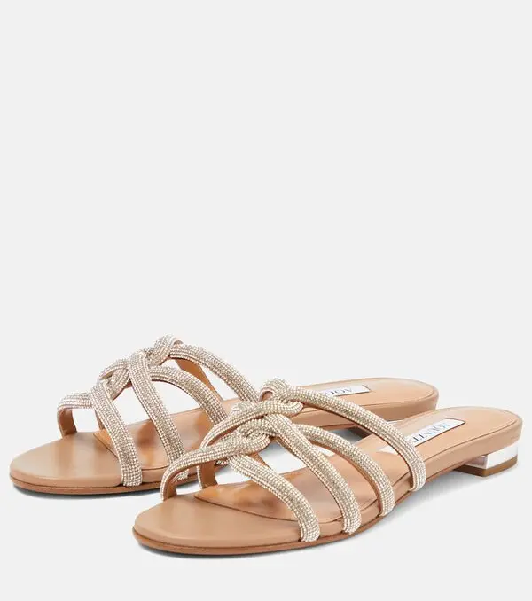 AQUAZZURA Moondust Embellished Sandals