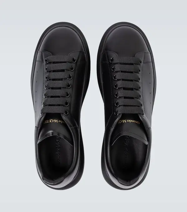 Alexander McQueen Oversized Leather Sneakers - Black
