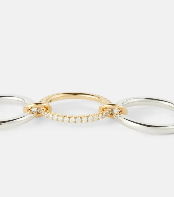 SPINELLI KILCOLLIN Libra Ring In Sterling Silver And 18kt Gold With Diamonds - Multicoloured