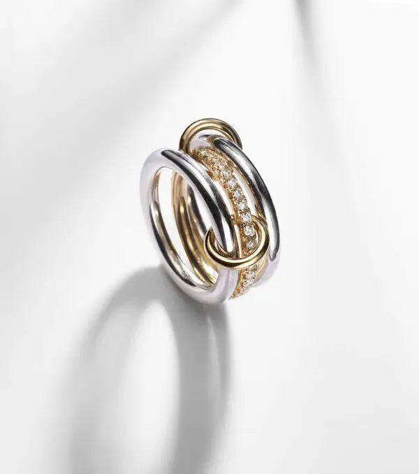 SPINELLI KILCOLLIN Libra Ring In Sterling Silver And 18kt Gold With Diamonds - Multicoloured