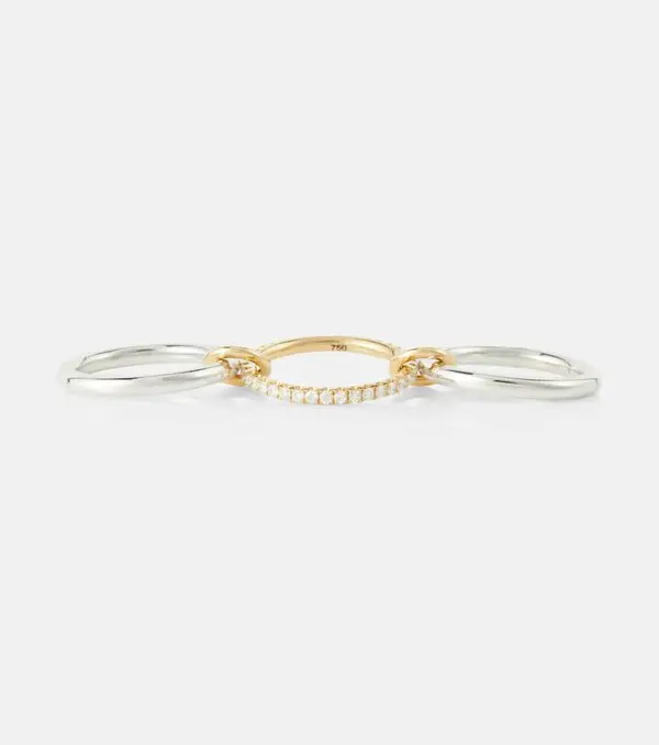 SPINELLI KILCOLLIN Libra Ring In Sterling Silver And 18kt Gold With Diamonds - Multicoloured