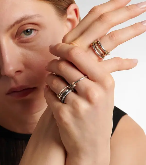 SPINELLI KILCOLLIN Libra Ring In Sterling Silver And 18kt Gold With Diamonds - Multicoloured