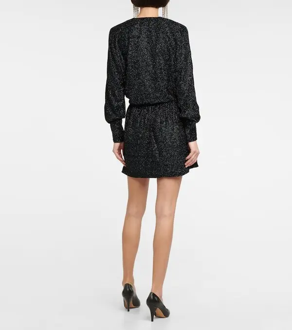 MARANT ETOILE Alexane Glitter Velvet Mini Dress