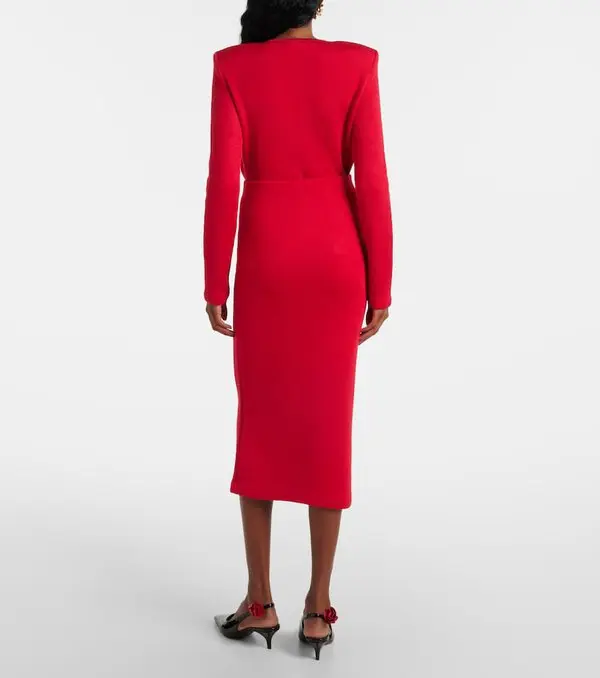 SELF-PORTRAIT Embellished Knitted Midi Skirt