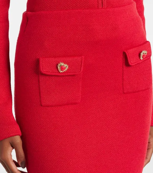 SELF-PORTRAIT Embellished Knitted Midi Skirt