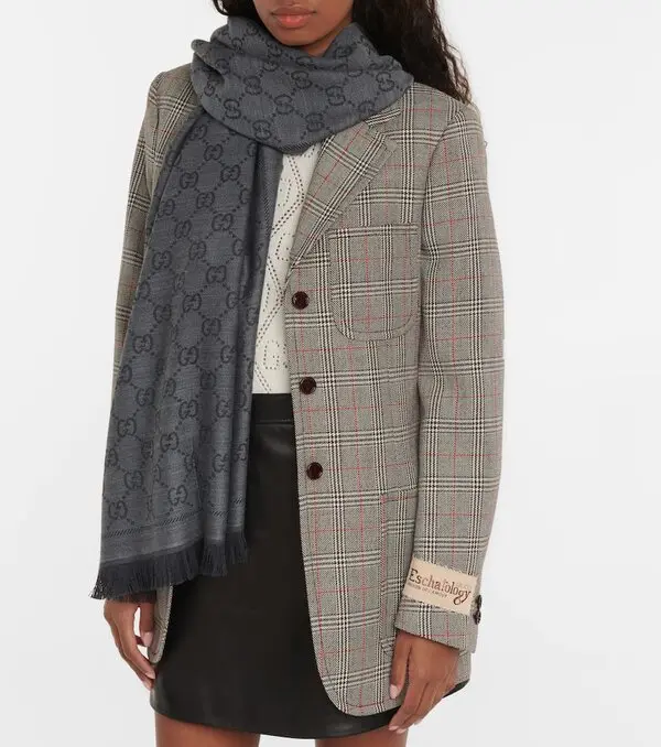 Gucci Gg Wool Jacquard Scarf