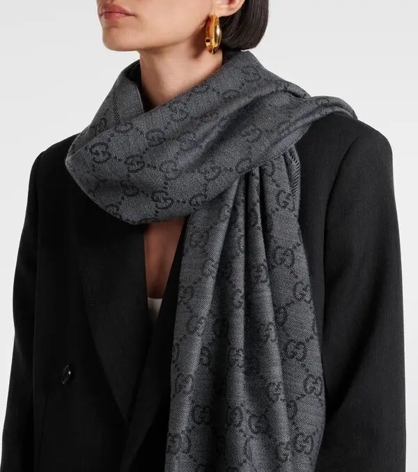 Gucci Gg Wool Jacquard Scarf