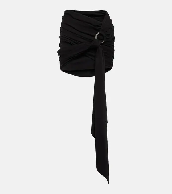 Attico Fran Technical Jersey Miniskirt - Black