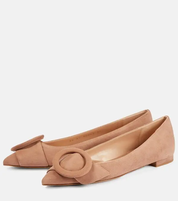 GIANVITO ROSSI Suede Ballet Flats