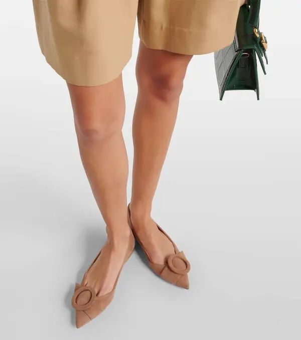 GIANVITO ROSSI Suede Ballet Flats