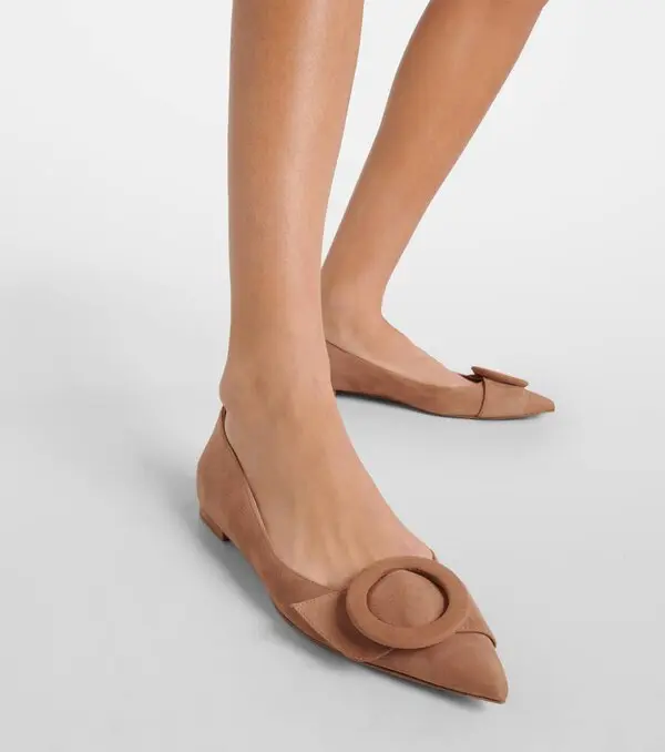 GIANVITO ROSSI Suede Ballet Flats
