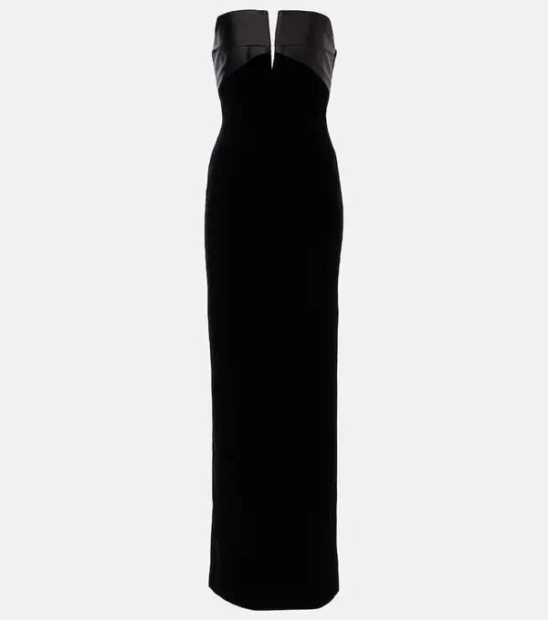 Roland Mouret Strapless Velvet Gown
