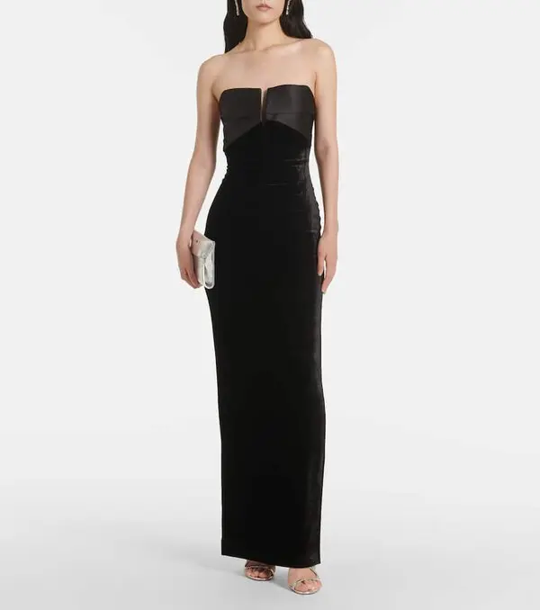 Roland Mouret Strapless Velvet Gown