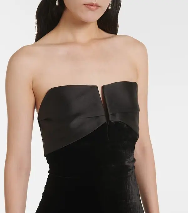 Roland Mouret Strapless Velvet Gown