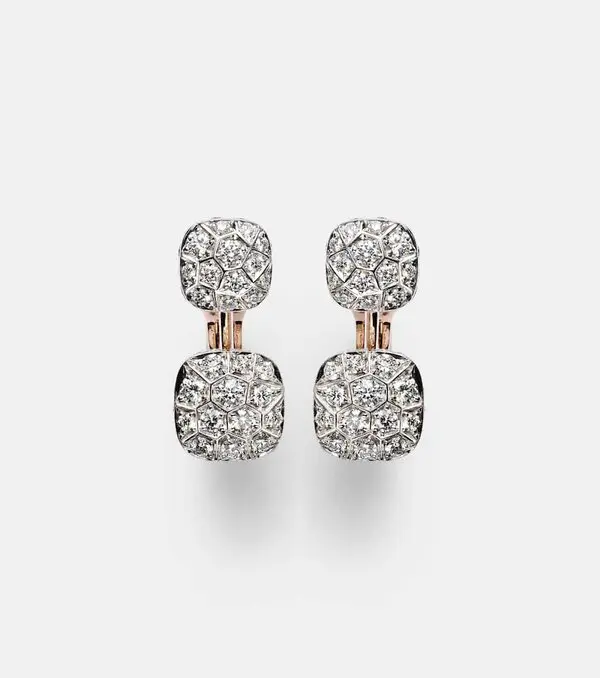 Pomellato Nudo 18kt Rose And White Diamond Earrings - Gold
