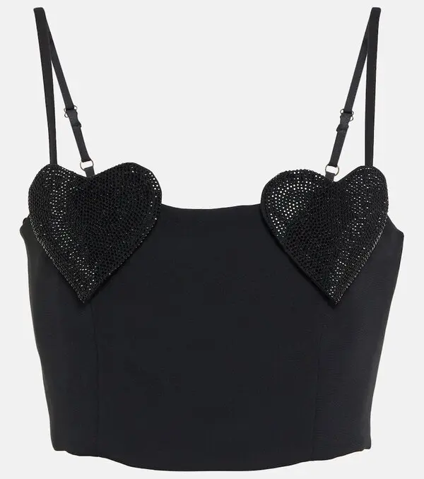 Blumarine Crystal-embellished Cropped Top