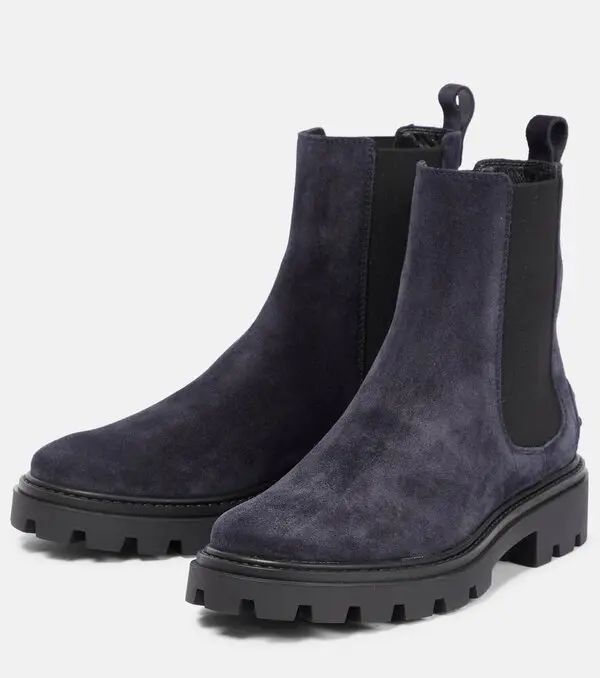 TOD'S Suede Chelsea Boots - Blue