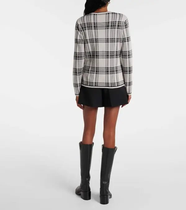 Max Mara Giara Plaid Wool Cardigan