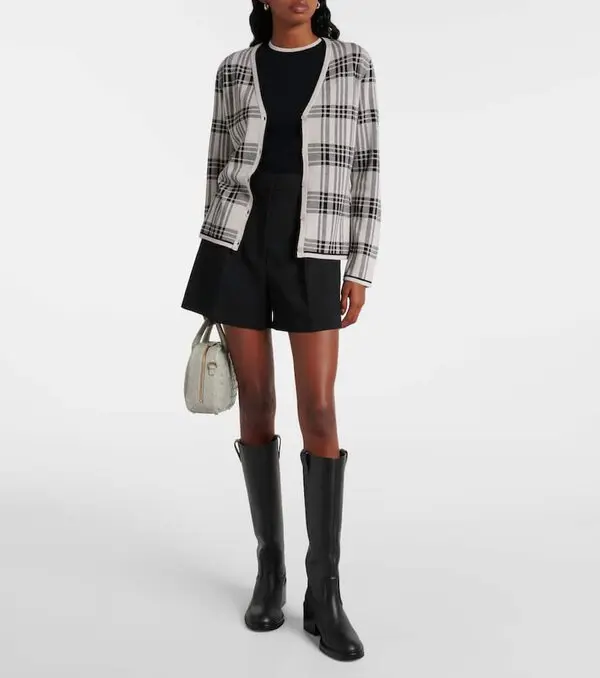 Max Mara Giara Plaid Wool Cardigan