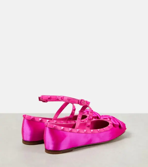 Valentino Garavani Rockstud Embellished Ballet Flats - Pink