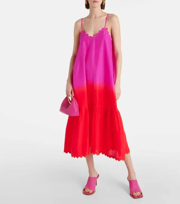 JULIET DUNN Ombre Silk Midi Dress