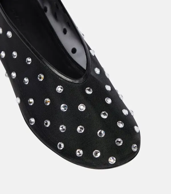 Khaite Marcy Crystal-embellished Ballet Flats - Black