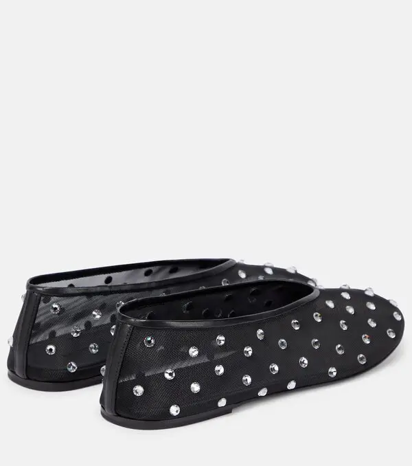 Khaite Marcy Crystal-embellished Ballet Flats - Black