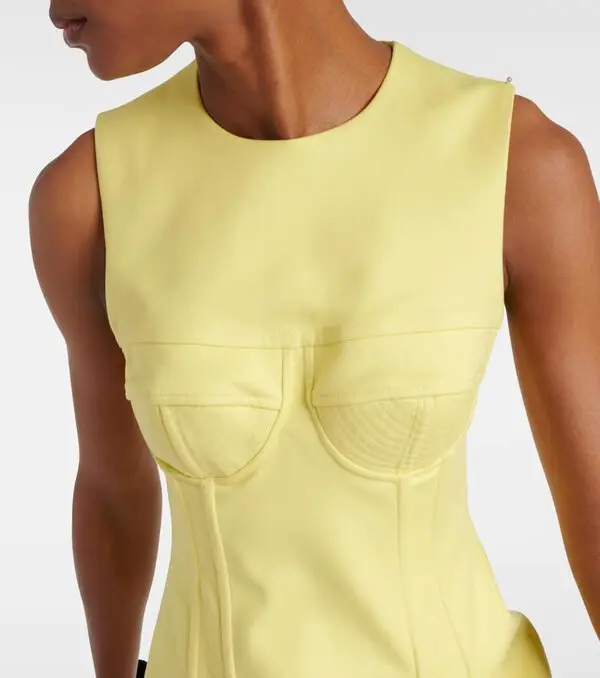 Sportmax Crewneck Cotton Bustier Dress