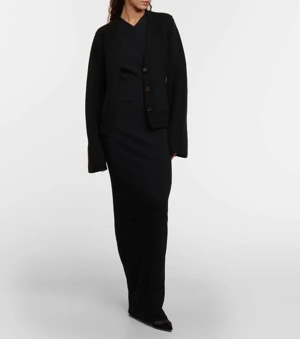 Khaite Scarlet Cashmere-blend Cardigan - Black