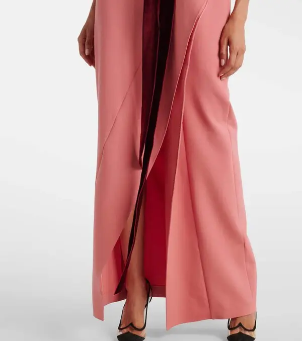 Oscar De La Renta Off-shoulder Wool-blend Gown