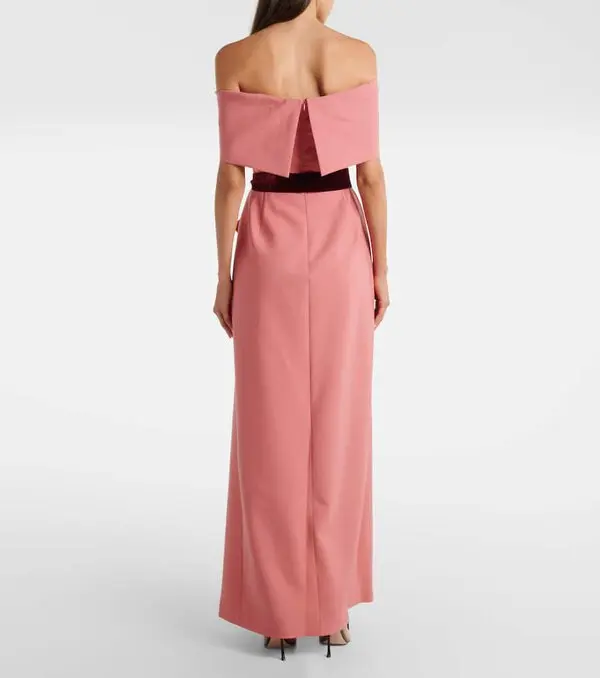 Oscar De La Renta Off-shoulder Wool-blend Gown