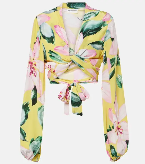 ALEXANDRA MIRO Tabitha Floral Print Viscose Wrap Top
