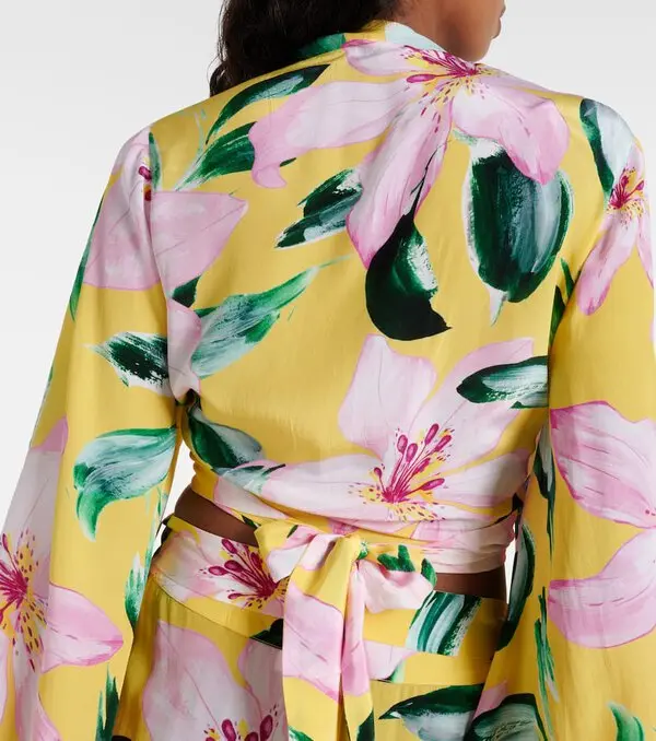 ALEXANDRA MIRO Tabitha Floral Print Viscose Wrap Top