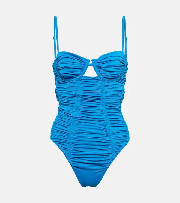 SELF-PORTRAIT Ruched One-piece Swimsuit