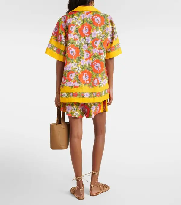 ALEMAIS Floral Linen Bowling Shirt