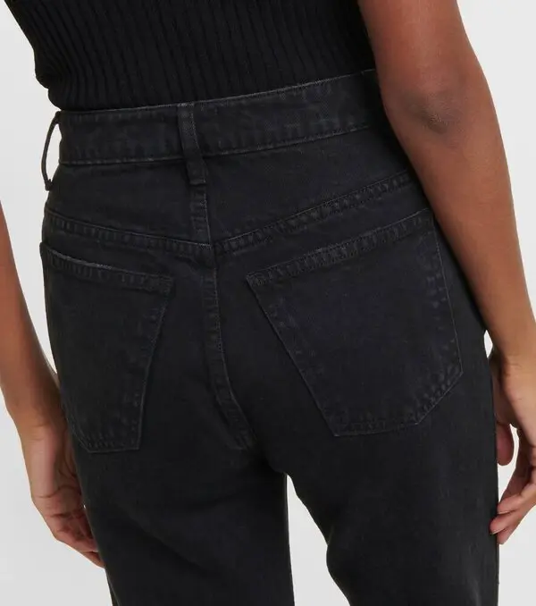 Khaite Abigail Cropped Straight Jeans In Wash - Black